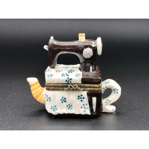 Other | Vintage Sewing Machine Ceramic Limoges Style Trinket Box | Poshmark